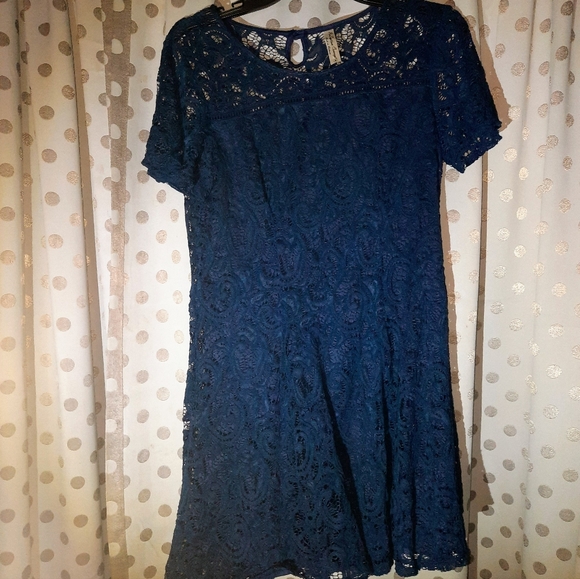 Perceptions | Dresses | Navy Lace Dress M | Poshmark